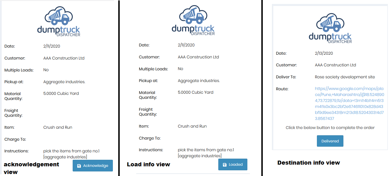 Using the Dispatching Functionality - Dump Truck Dispatcher