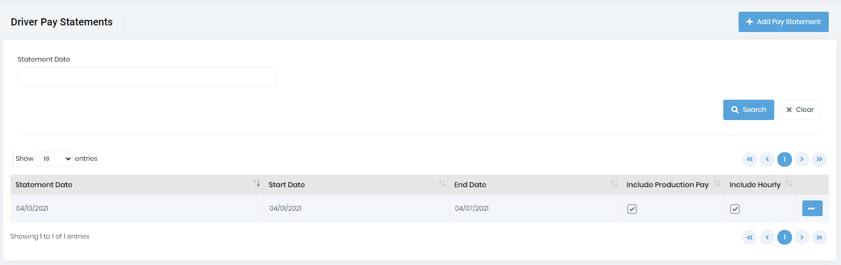 Pay Statement Generation - Dump Truck Dispatcher