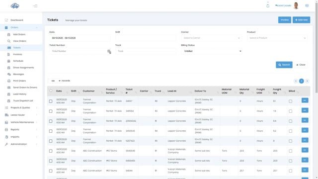 Dump Truck Dispatcher Software Features