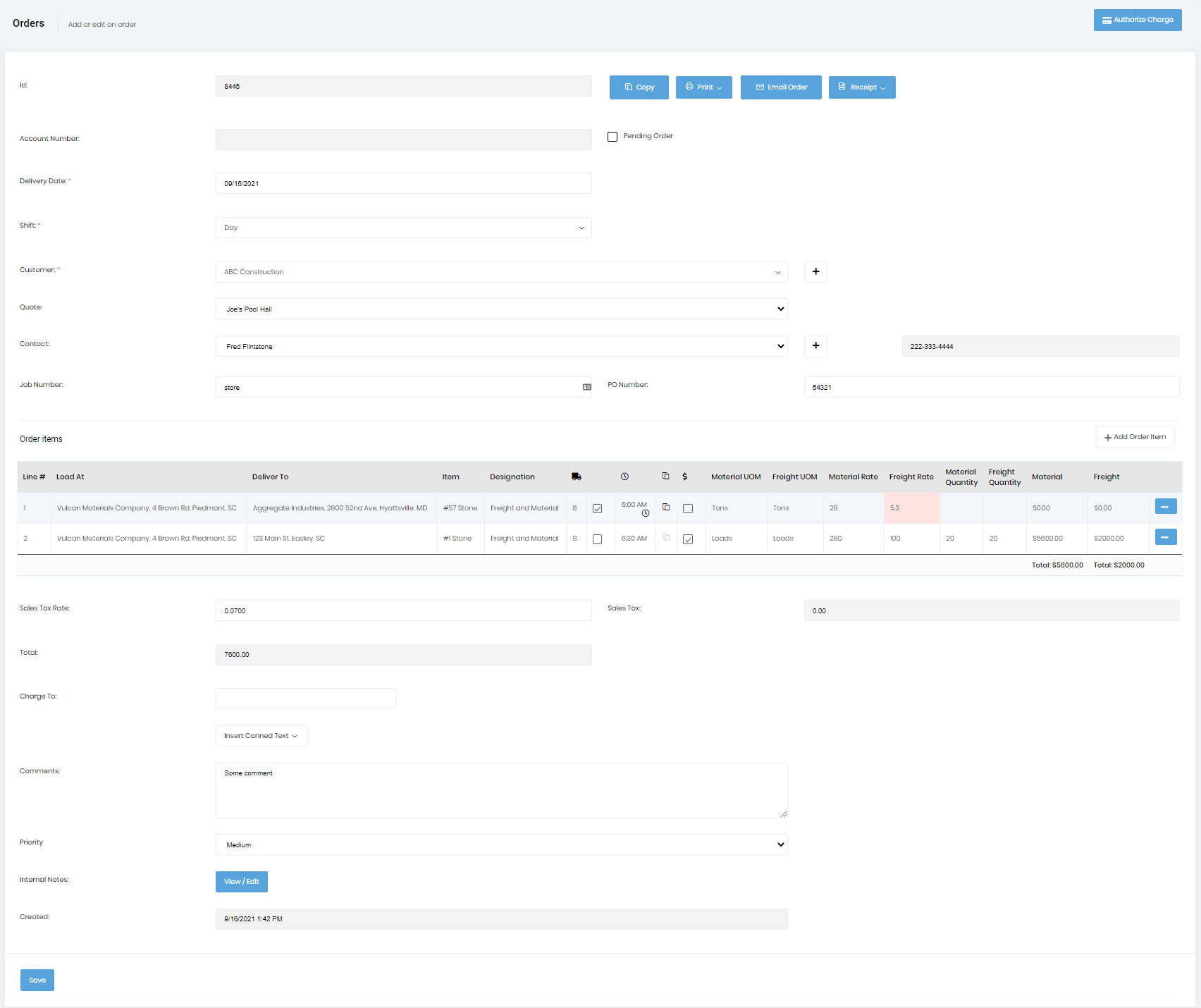 Overview of Order Management - Dump Truck Dispatcher