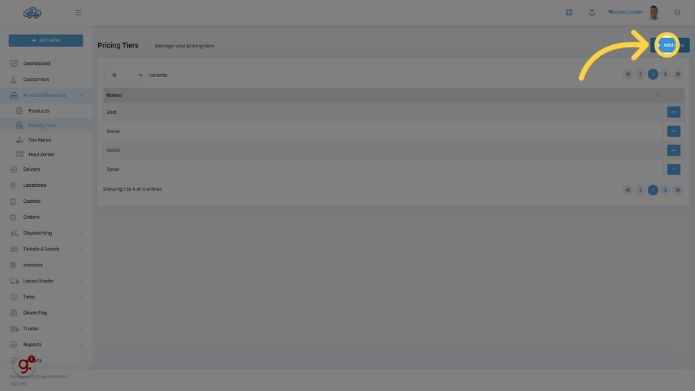 How to set up a Pricing Tier - Dump Truck Dispatcher