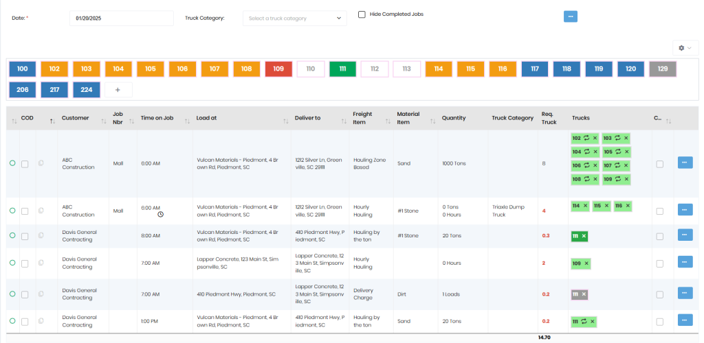Dispatching - Dump Truck Dispatcher