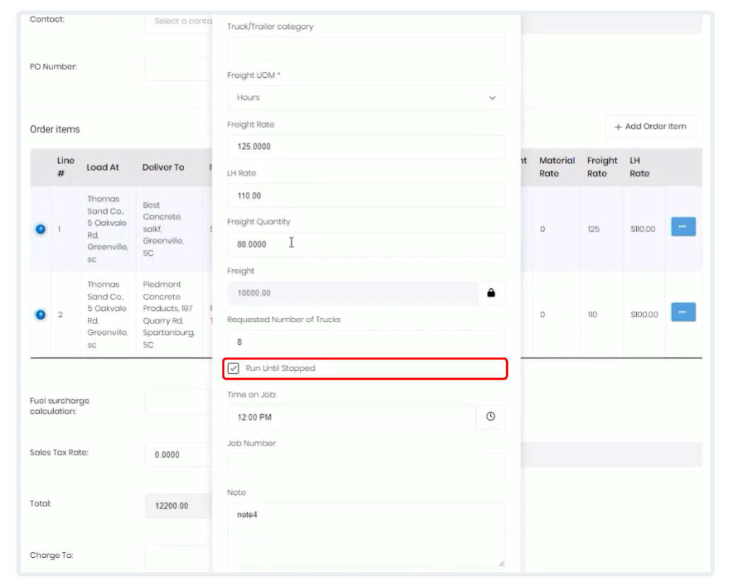 Orders - Dump Truck Dispatcher