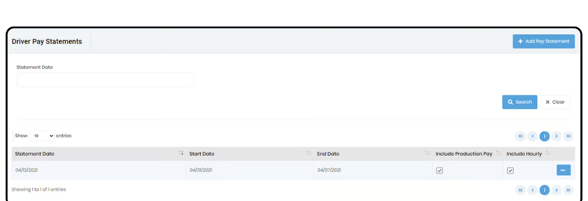 Driver Pay Statements - Dump Truck Dispatcher