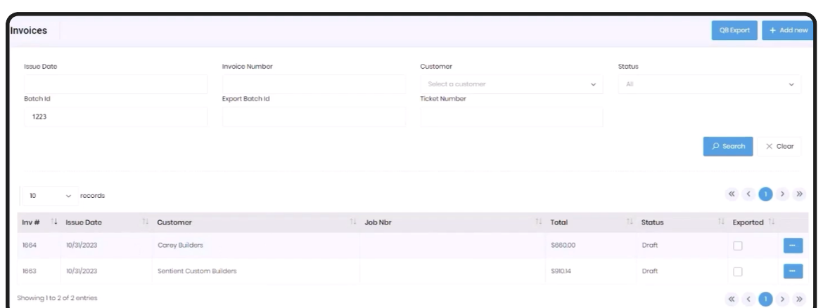 Invoicing - Dump Truck Dispatcher