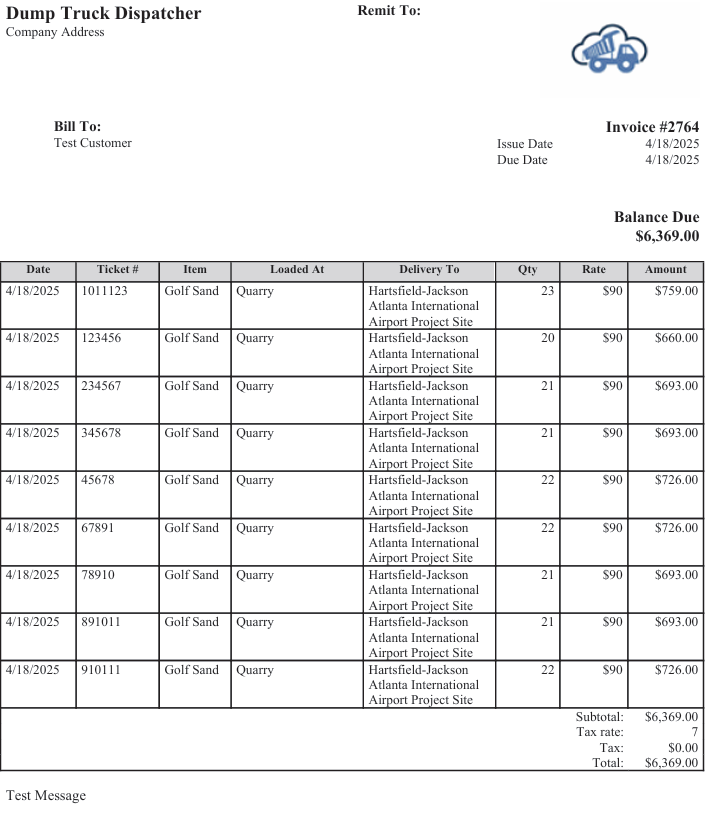 Invoice Templates Guide - Dump Truck Dispatcher