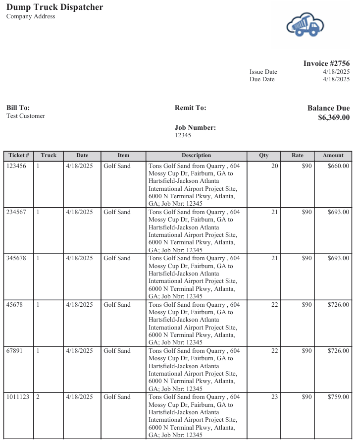Invoice Templates Guide - Dump Truck Dispatcher