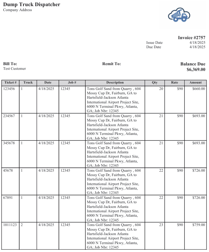 Invoice Templates Guide - Dump Truck Dispatcher