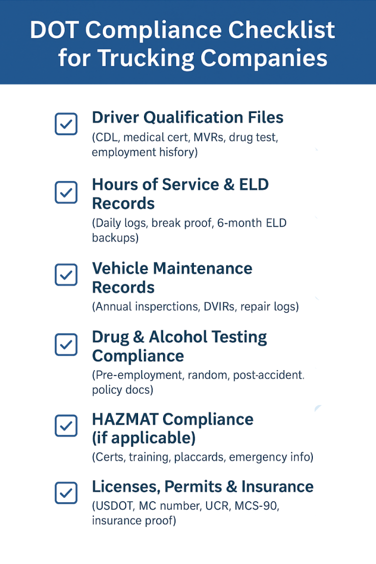 DOT Compliance Checklist Every Trucking Business Should Know